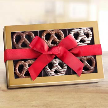 Chocolate Gift Baskets - Gourmet Chocolate Covered Pretzels